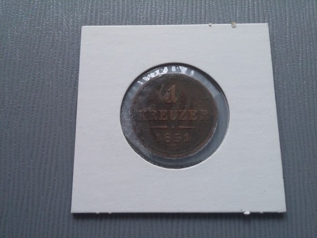 Austrija 1 kreuzer 1851 E - RETKO Odlican