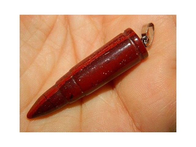 Privezak klatno u obliku metka od crvenog jaspisa