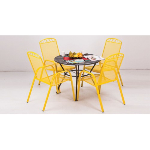 Baštenska garnitura Sunshine žuta 4 stolice i sto