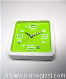 Zidni sat + budilnik, zeleni, novo