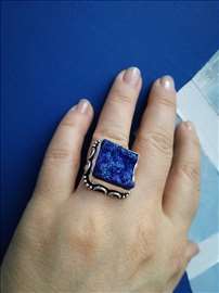 Masivan prsten Titanium Druzy