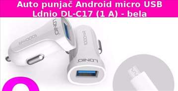Auto punjač Android micro Ldnio DL-C17 (1 A) -bela