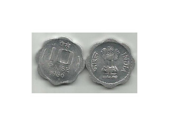 India 10 paise 1986. Calcutta Mint