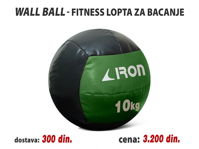 Wall Ball - Fitnes lopta za bacanje 10kg