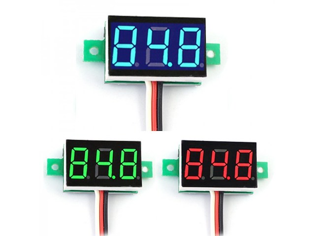 Voltmetar mini digitalni 2.5v-32v dc CRVENI