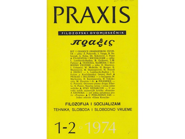 Praxis 1-2/74 - FILOZOFIJA I SOCIJALIZAМ