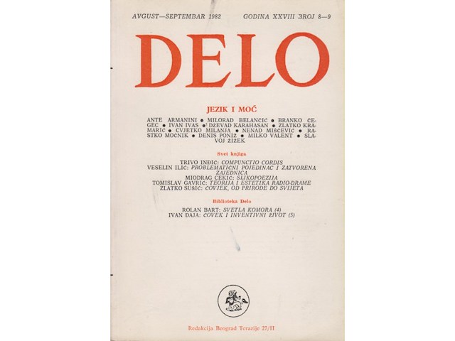 Delo 8-9/82 / JEZIK I MOĆ - odličnO