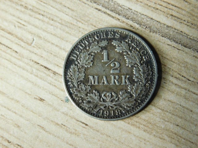 1/2 mark 1918 a - srebro