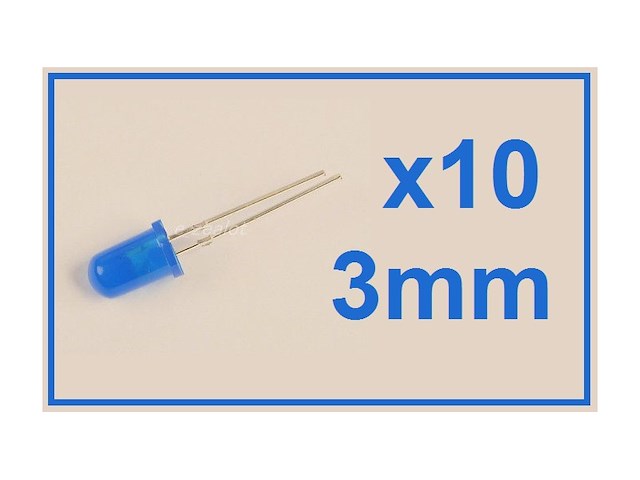 LED dioda - Plava - 3mm - 10 komada