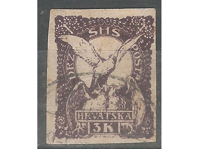 1919 - SHS Hrvatska - Soko secena 3 Kr