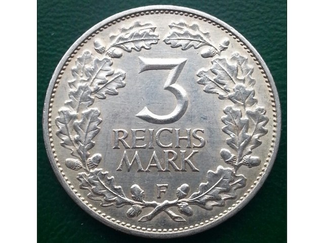 3 REICHSMARK 1925 F srebro