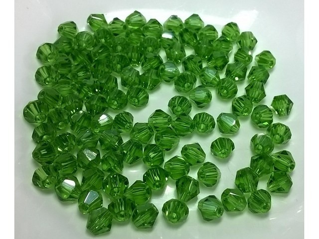 (A299) Kristali Bicone Tamno Zelena 4mm