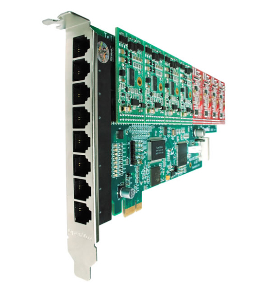 OpenVox A800E PCI Express VoIP Asterisk kartica (8 slotova za FXO/FXS module)