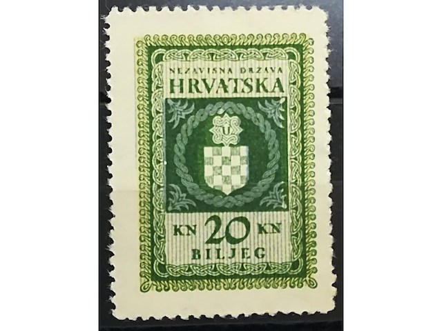 NDH TAKSENA MARKA 1943 - 20 KUNA BEZ GUME