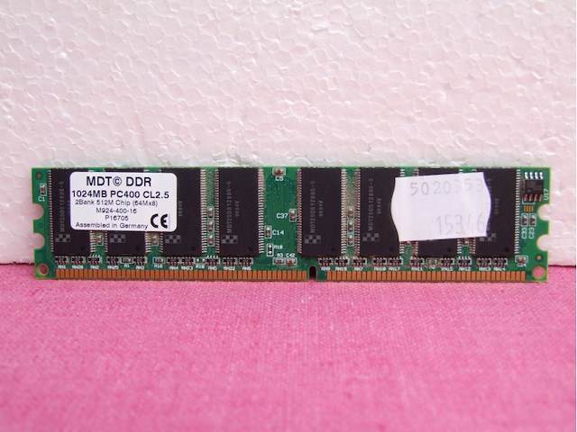 MDT DDR1 1Gb memorija za PC racunare + GARANCIJA!