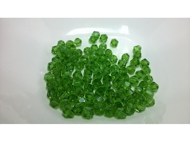 (A368) Kristali Bicone Zelena 4mm
