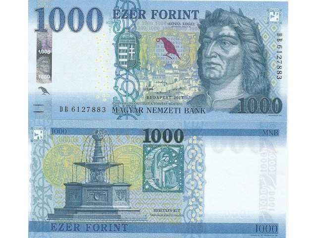 Madjarska 1000 forint 2017. UNC
