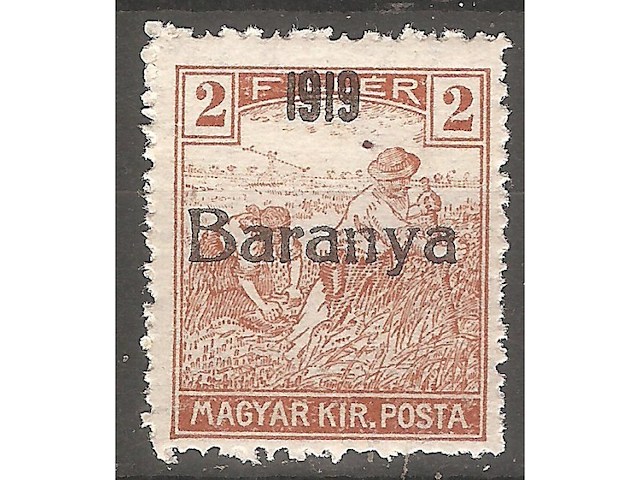 1919 - Baranja crni pretisak 2 fil. MNH