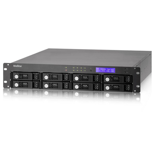 QNAP VS-8124U-RP Pro VioStor NVR server 8 x hot-swapp HDD bays, 24 x IP camera, Intelligent video analytics, Multi-NVR monitoring, VGA, rack 2U/19"
