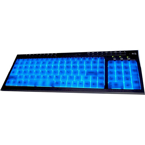 Tastatura Adesso EL-9805PB USB svetleća multimedijalna (105-tastera) + USB na PS/2 adapter