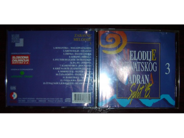 VA - Melodije Hrvatskog Jadrana 3 (Split 95) (CD)