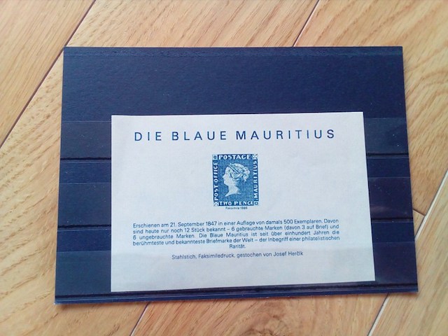 Mauritius 1986 Faksimile Blok Cisto**  (6190)