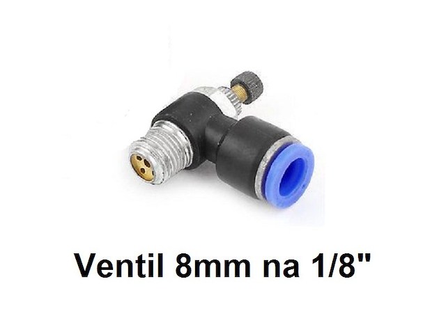 Prigusni ventil 8mm na 1/8 (9.7mm) SL8-1/8