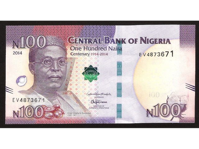 NIGERIJA 100 naira (2014) UNC - Komemorativna