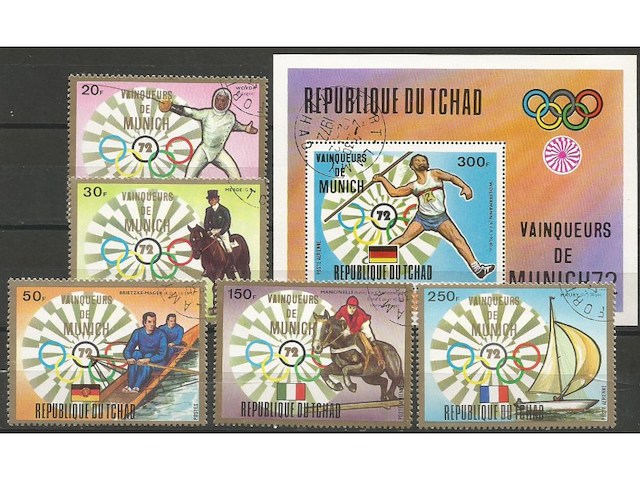 Čad,LOI-Minhen `72 1972.,set+blok,žigosano