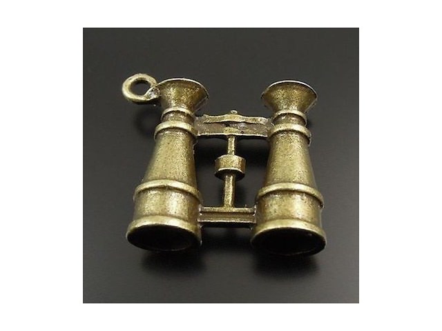 Privezak boje bronze dvogled u 3D 30mm