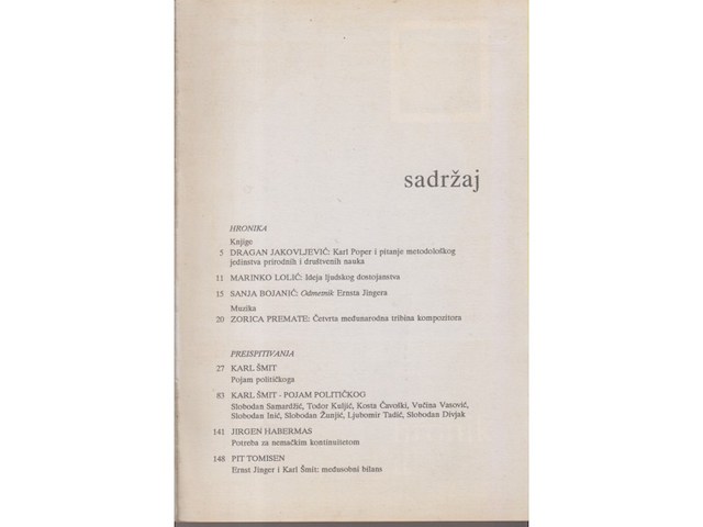 KARL ŠMIT / Treći program 102/1995