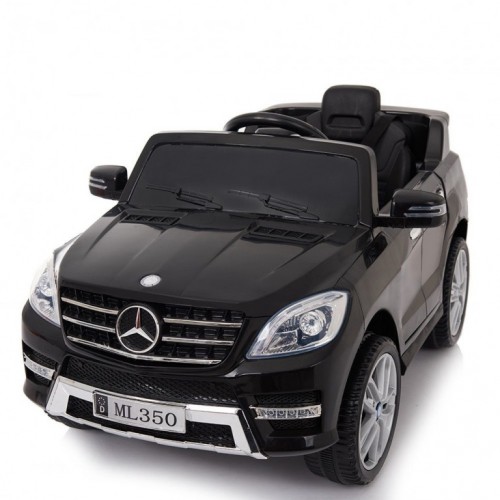 Auto na akumulator sa kožnim sedištem i mekim gumama Mercedes ML350 Licencirani - Crni