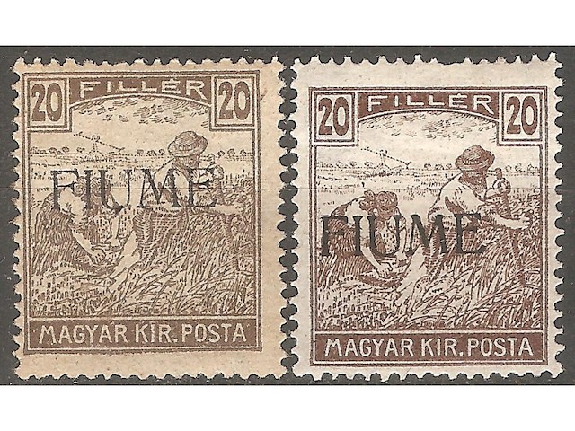 1918 - FIUME zetelice 2 x 20 fil MNH-MH