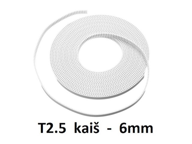 Zupcasti kais za CNC projekte T2.5 6mm - 1m