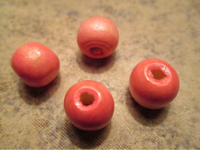 Drvene perle 10mm, 10 komada roze