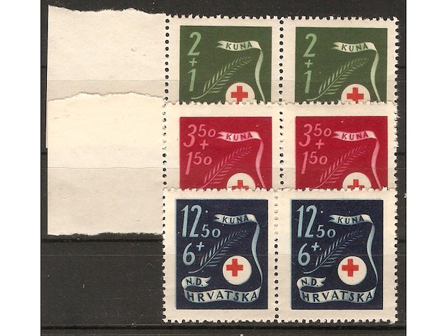 1944 - NDH  Crveni Krst u paru MNH