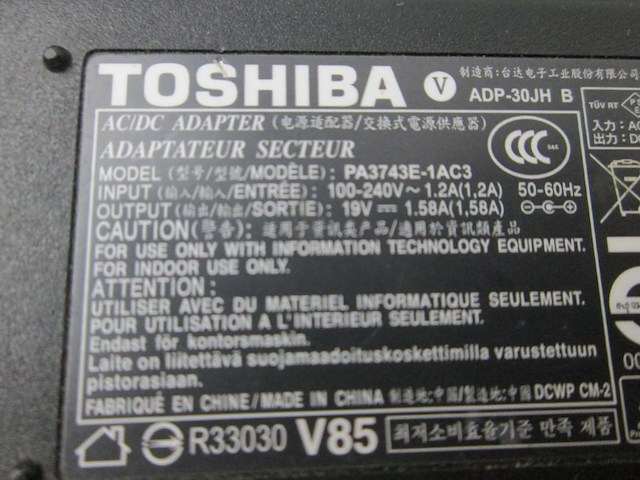 Toshiba Originalni Punjač Adapter za laptop 30W