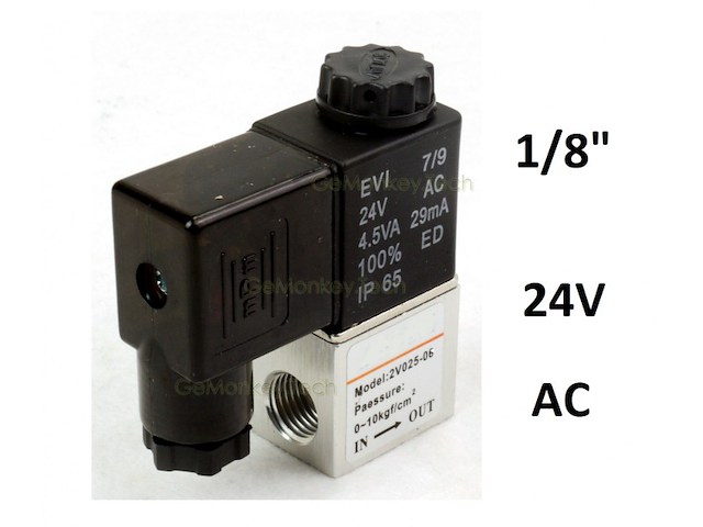 Pneumatski elektromagnetni ventil - 24V - 1/8` - NC