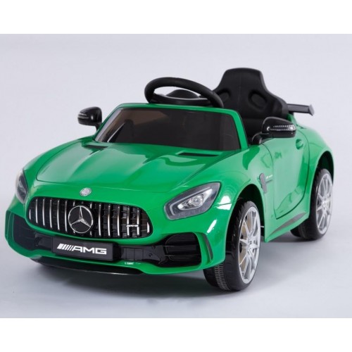 Dečiji auto na akumulator licencirani MERCEDES GT AMG 2018 zeleni sa mekim gumama i kožnim sedištem