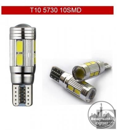 LED sijalice 10 SMD 5730 W5W Canbus - bele