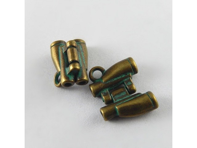 Privezak boje bronze dvogled u 3D 20mm sklapa se
