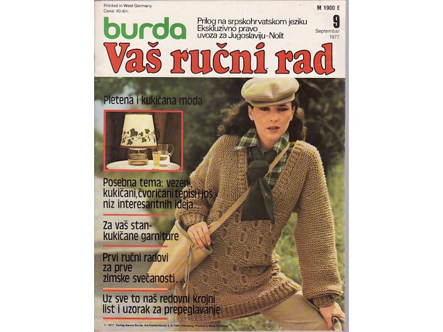 BURDA -VAŠ RUČNI RAD BR.9 1977