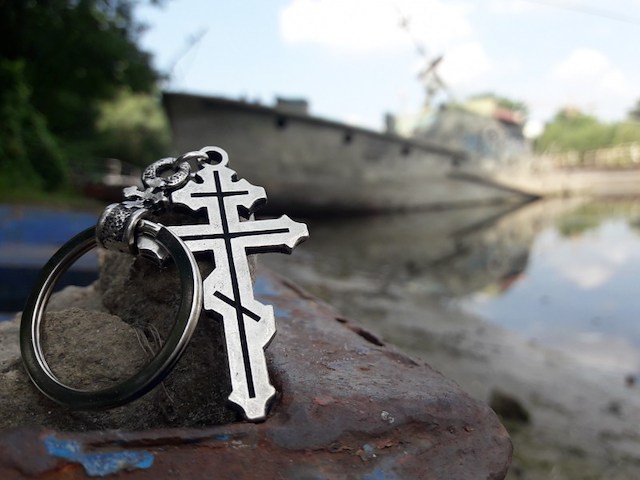 Ruski krst 5cm privezak za kljuceve,Pravoslavni krst