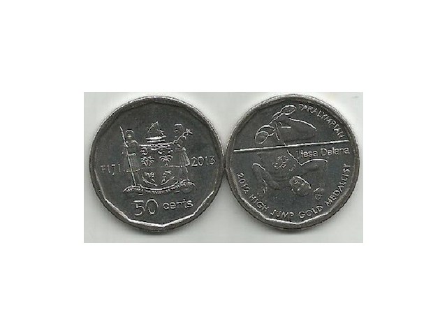Fiji 50 cents 2013. UNC Zlatna medalja u skoku u vis