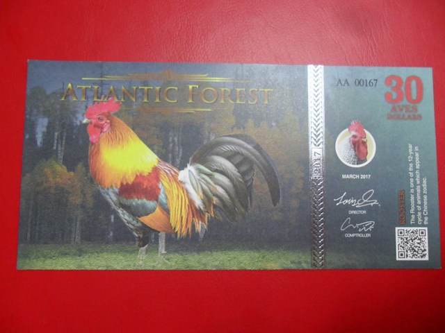 Fantazija - Atlantska šuma 30 Aves Dollars 2017, P-1788