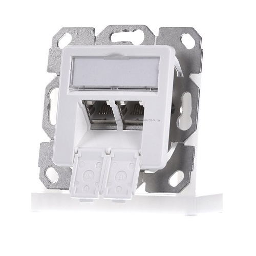 Telegärtner poklopac AMJ sa 2 RJ-45 kat. 6A Fully Shielded STP (P/N J00020A0500), prenosi 10Gigabit Ethernet