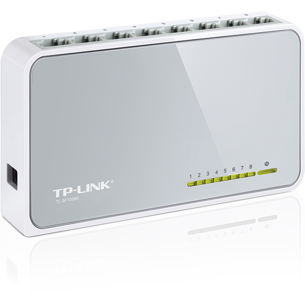 TP-Link TL-SF1008D 8-port 10/100Mb/s desktop svič, 802.3x flow control, 10K jumbo frame, auto-uplink every port, Eco energy-efficient technology – 60% manja potrošnja, max. 2.2W