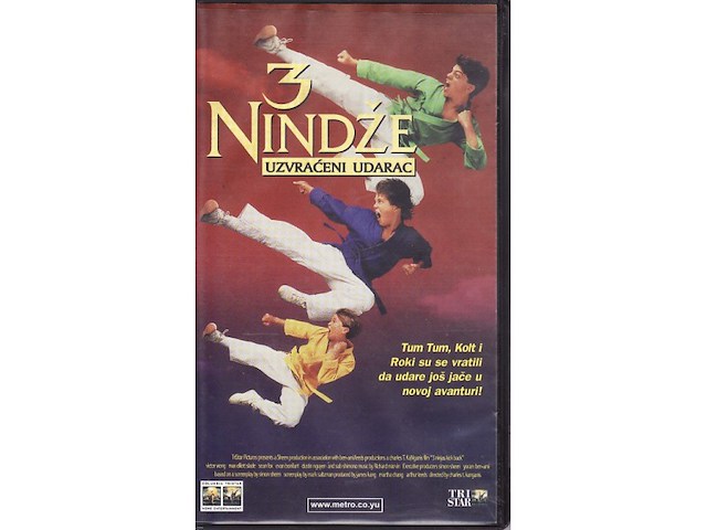 3 NINDŽE-UZVRAČENI UDARAC  - ORIGINALNA VHS KASETA