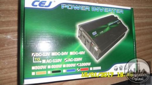 Inverter-Pretvarac napona24V-220W-1000W-NOVO-NEKORISCENO