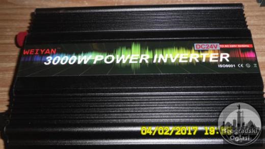 Inverter-Pretvarac napona24V-220V-3000W,NOVO-NEKORISCENO